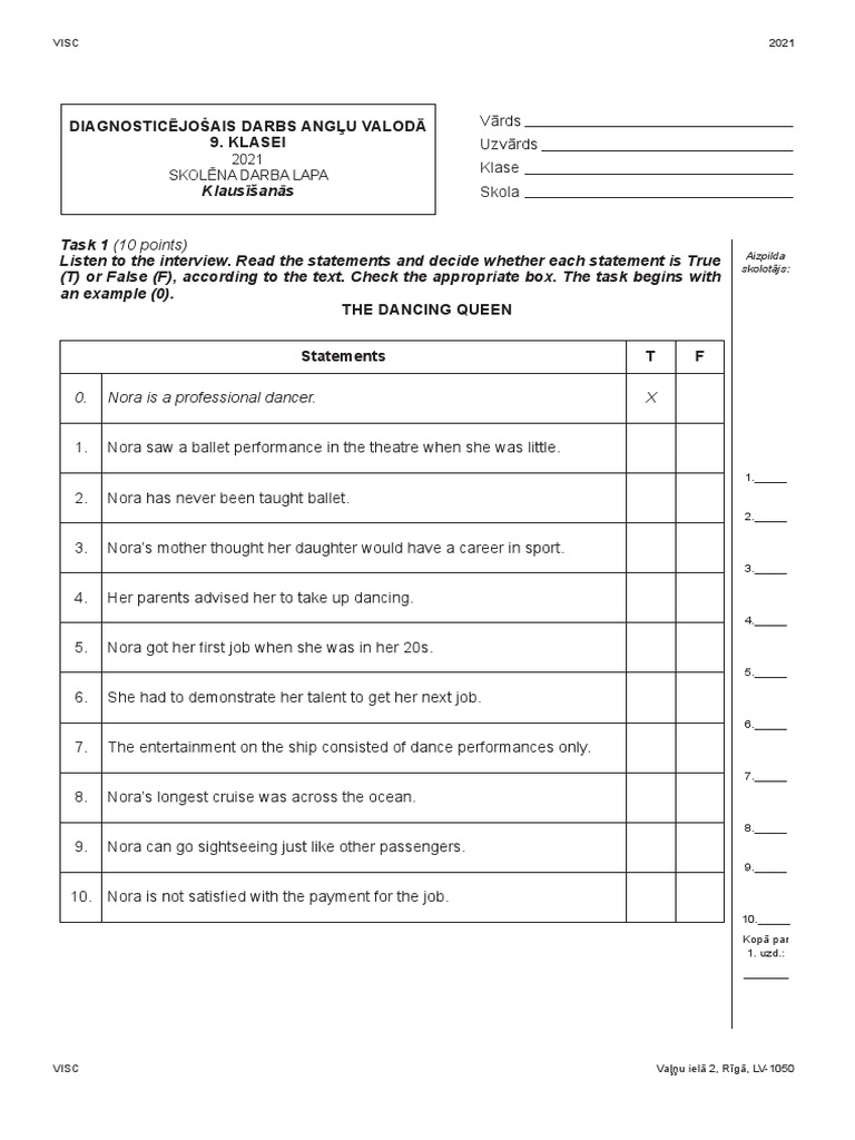 9kl DD Anglu Valoda 2021 | PDF | Foreign Language