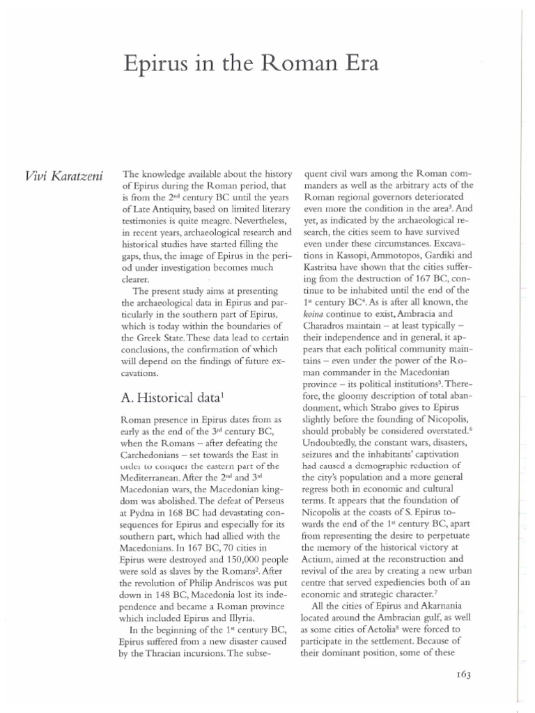 Epirus in The Roman Era | PDF | Macedonia (Ancient Kingdom)