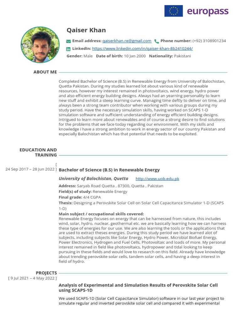 CV - Qaiser Khan 1 | PDF