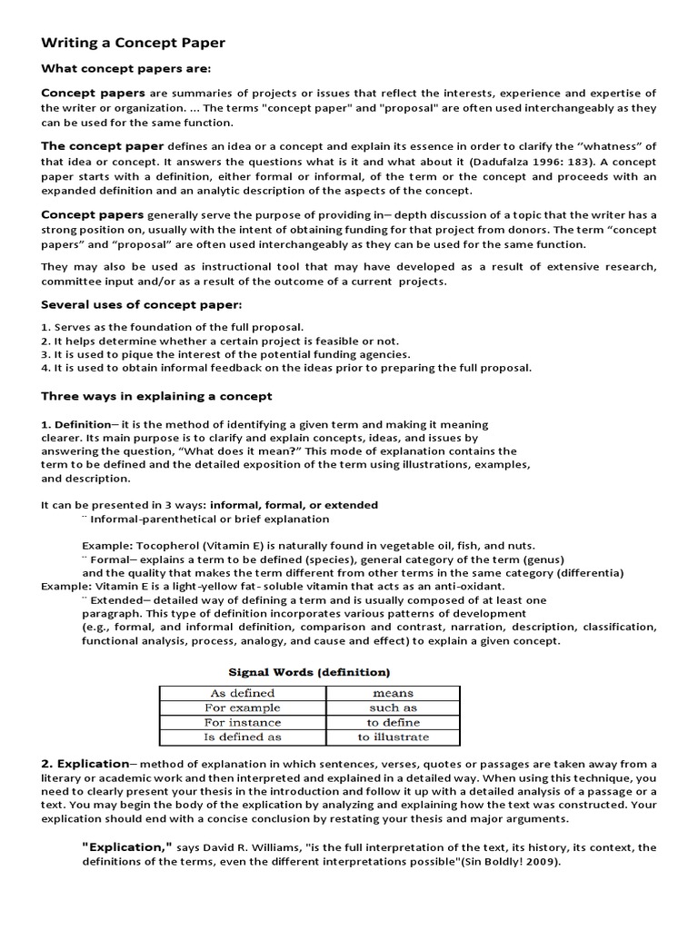 Module 8 Writing A Concept Paper | PDF | Theory | Concept