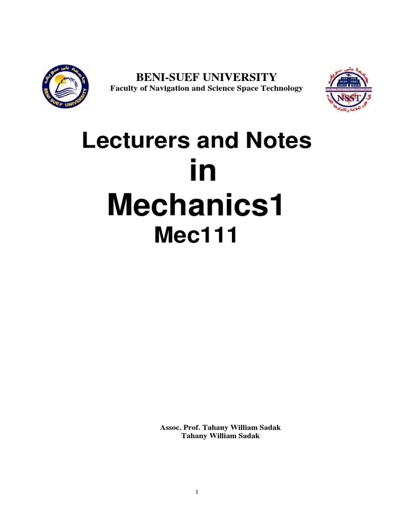 Mechanic1 - 2023 | PDF | Euclidean Vector | Force