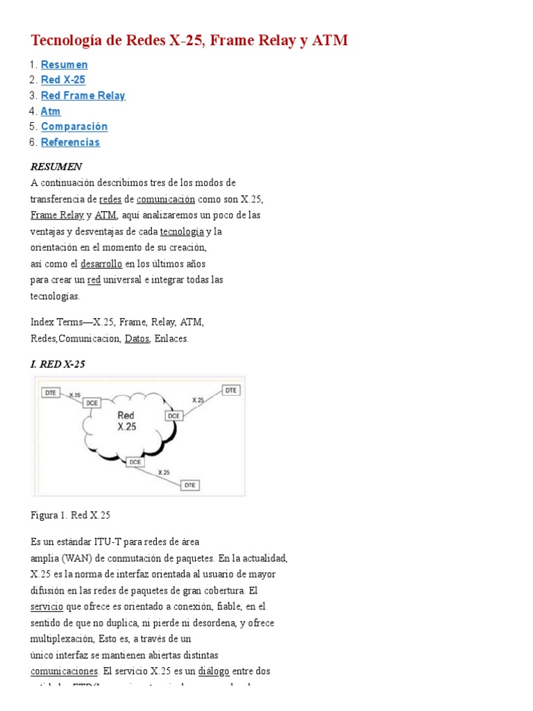 Tecnología de Redes X-25, Frame Relay y ATM | PDF | Modo de ...
