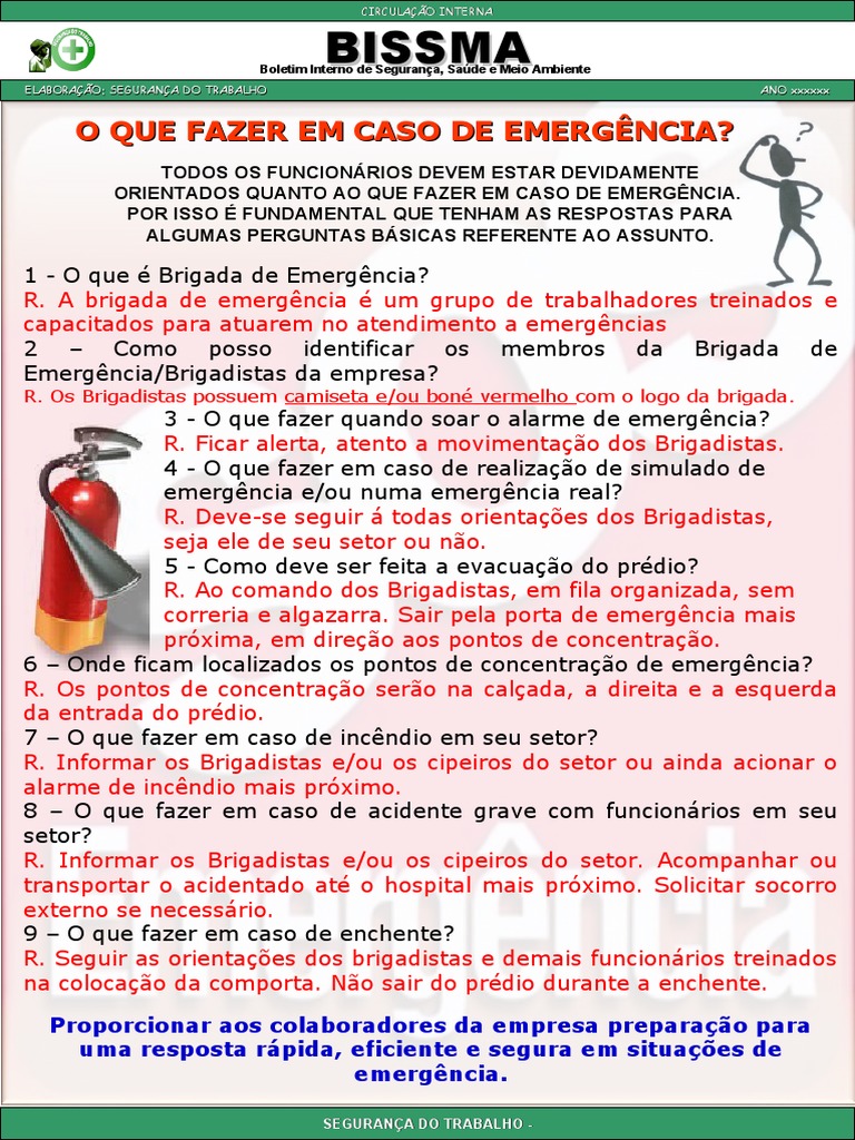 3º Bissma Ano 08 #03 - Tema Segurança Do Trabalho - o Que Fazer em Caso ...