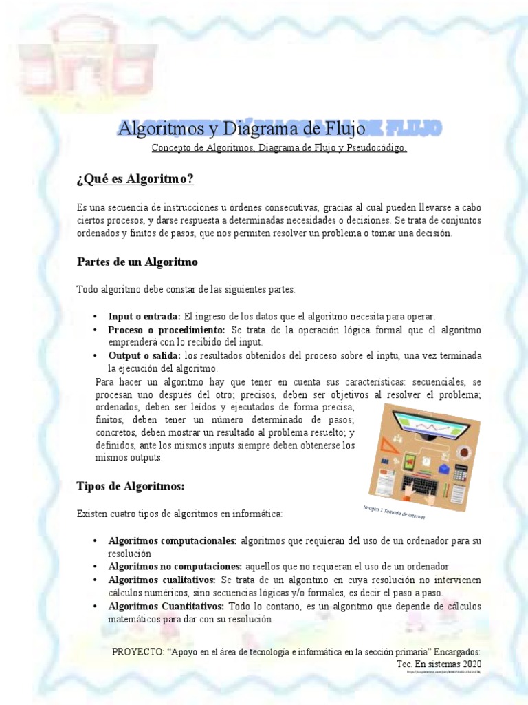 Algoritmos, Pseudocodigo y Diagrama de Flujo Taller de Contenidos INFORMÁTICA 11° | PDF ...
