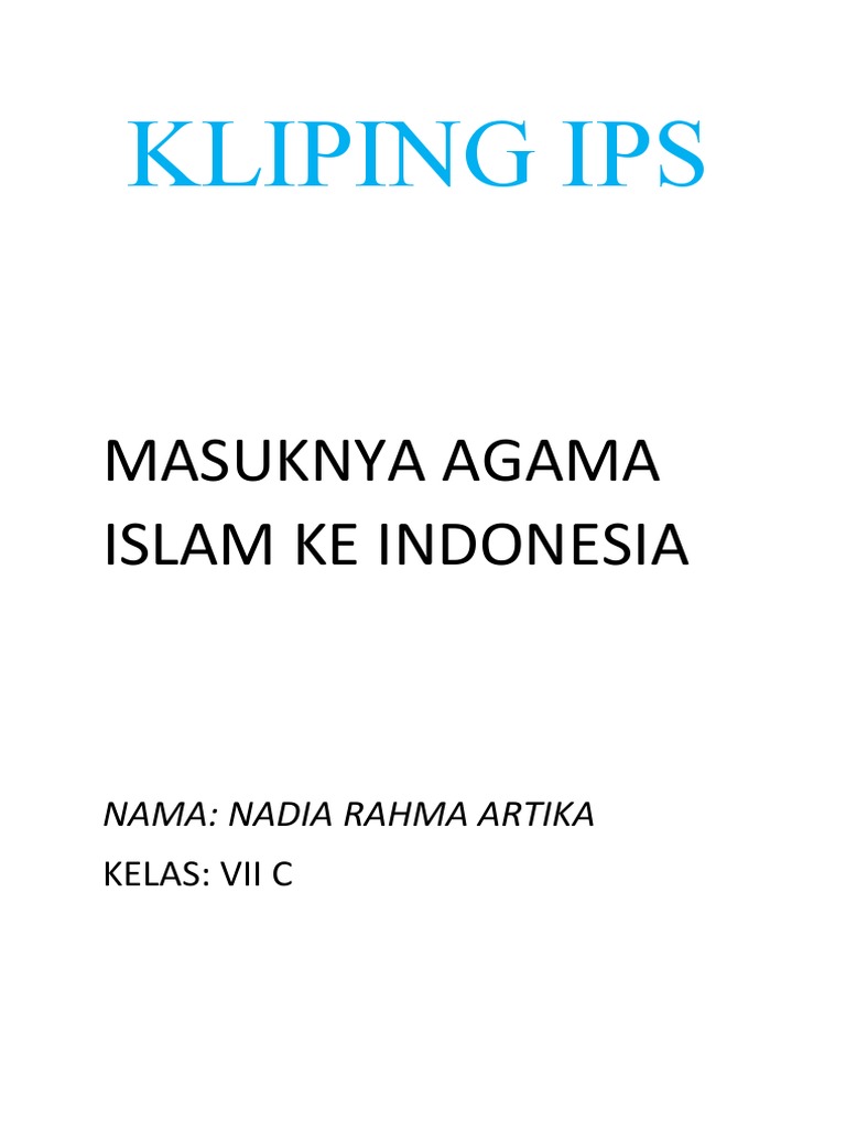 Kliping Ips Masuknya Agama Islam Ke Indo | PDF