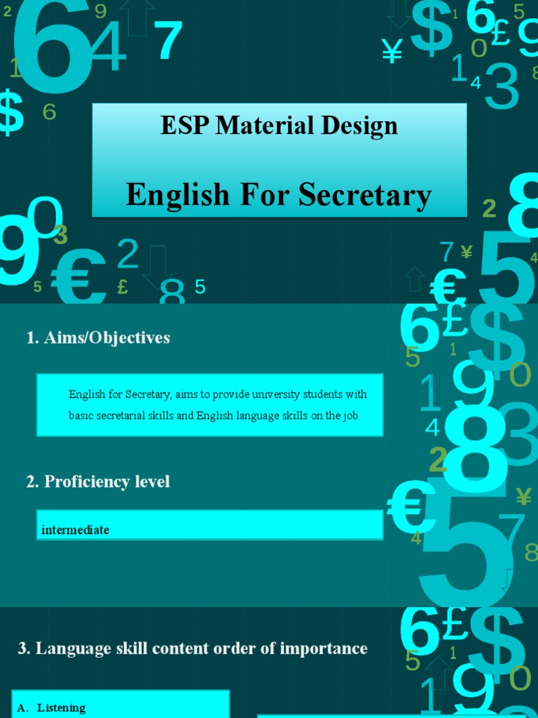 ESP Material Design: English For Secretary | PDF | English Language ...