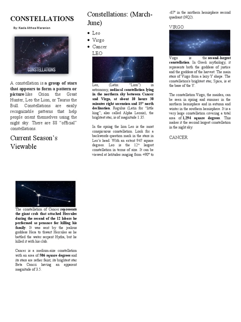 CONSTELLATIONS Pamphlet | PDF | Constellation | Astronomy