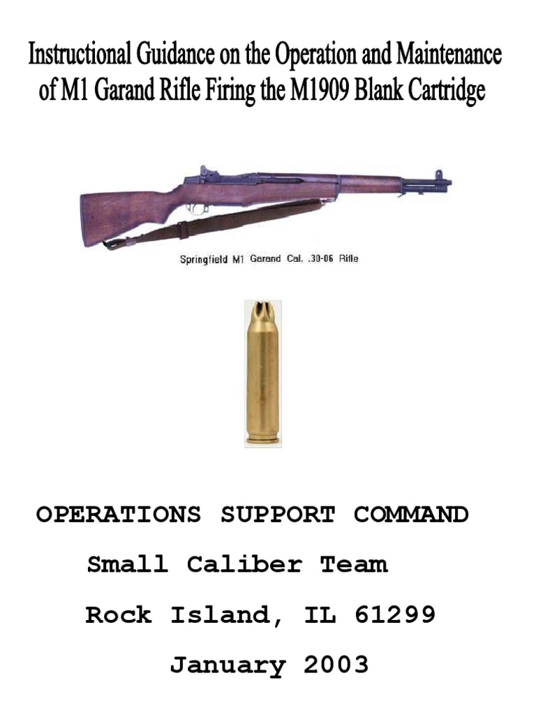 M1 Garand Manual[1] | Rifle | Cartridge (Firearms)