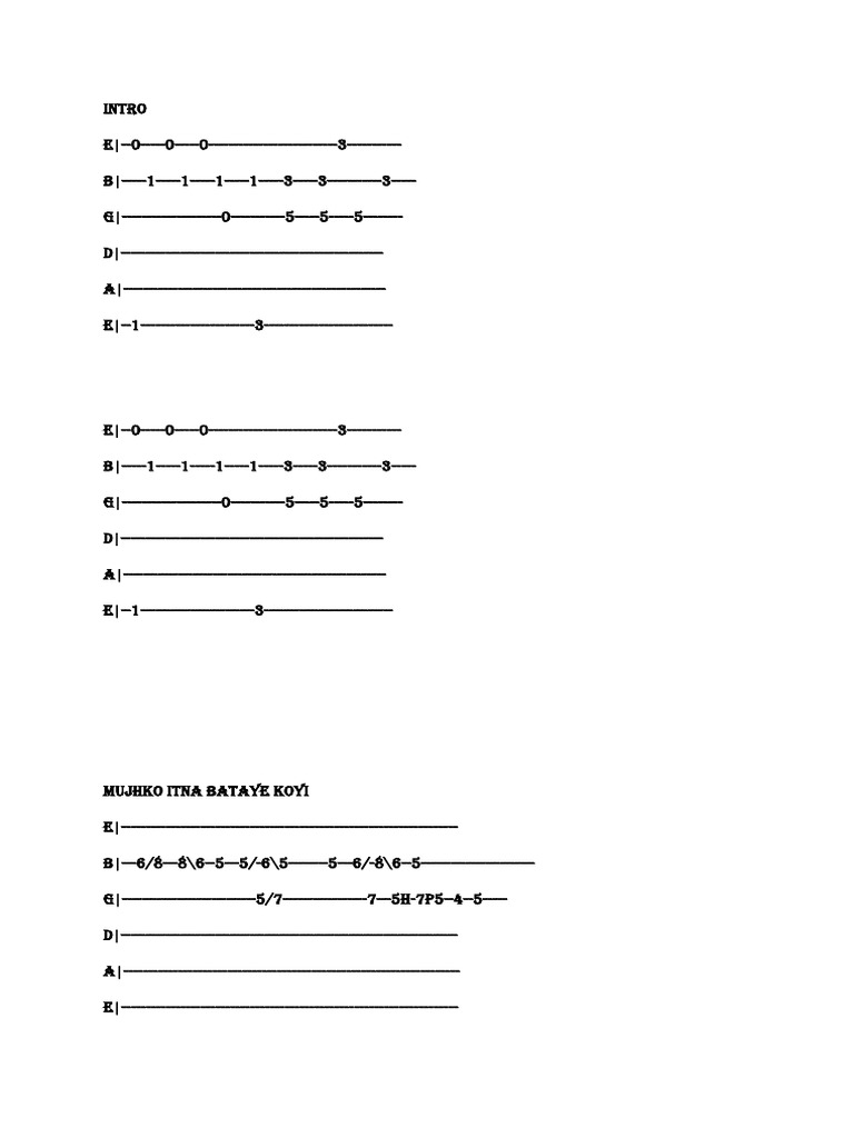 Kesariya Guitar Chords and Tabs | PDF | Technology & Engineering