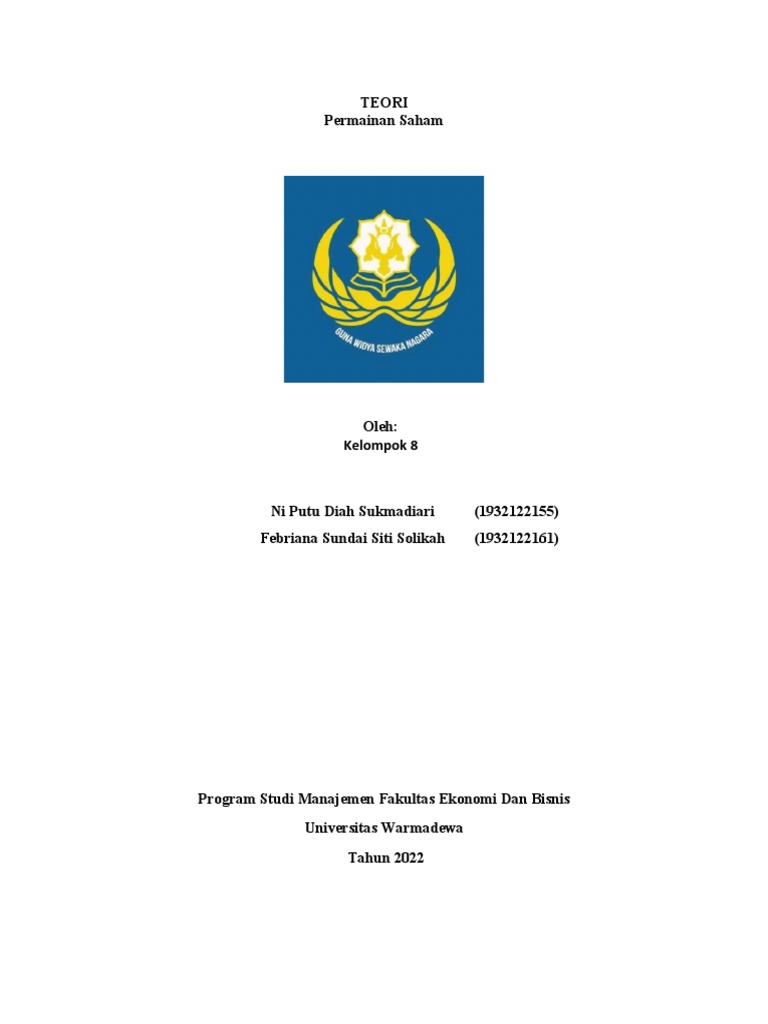 RMK Pasar Modal Teori Permainan Saham | PDF
