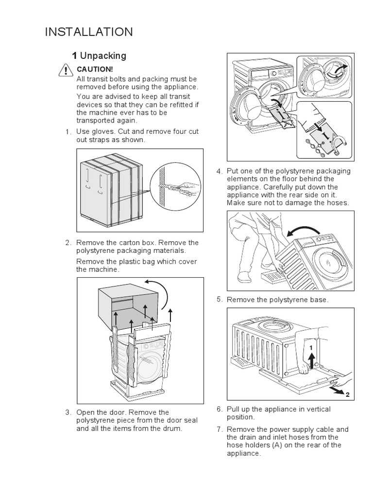 Electrolux Ewf12853-Installation-Guide-En-My | PDF | Door | Ac Power ...