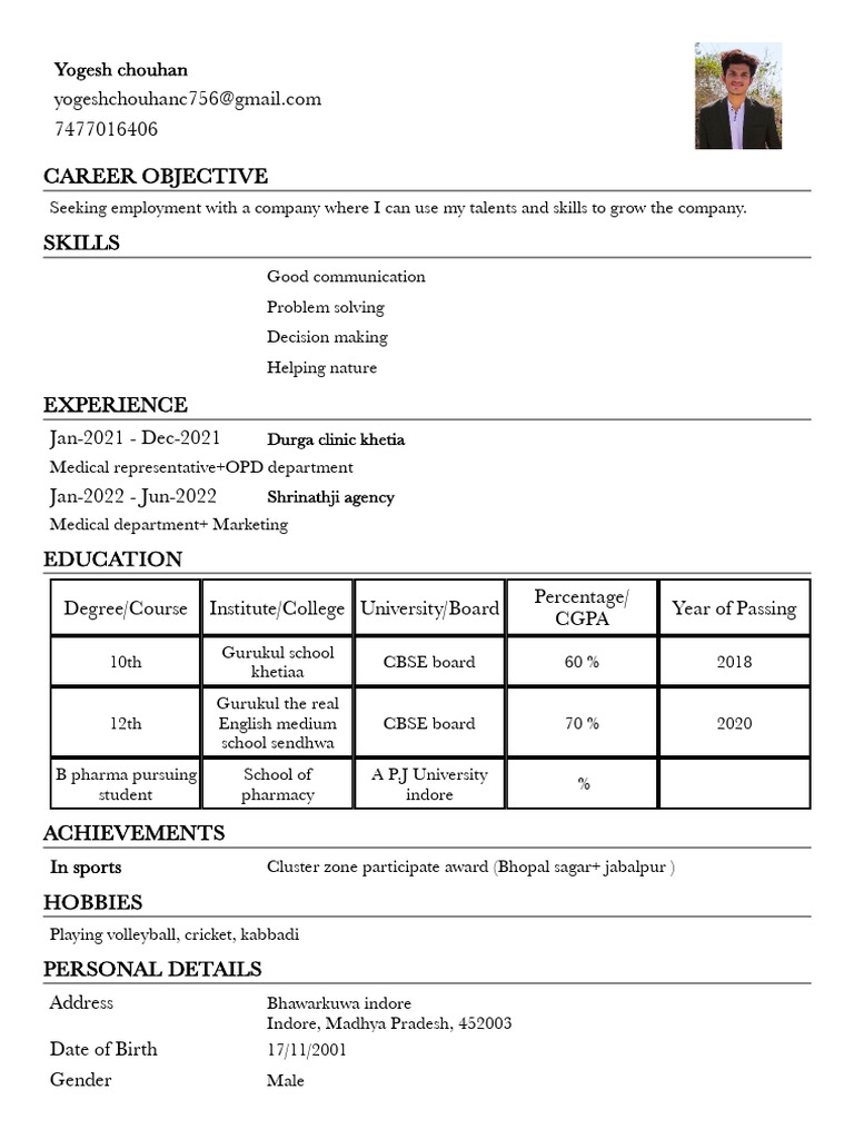Resume - Yogesh Chouhan - Format1 | PDF