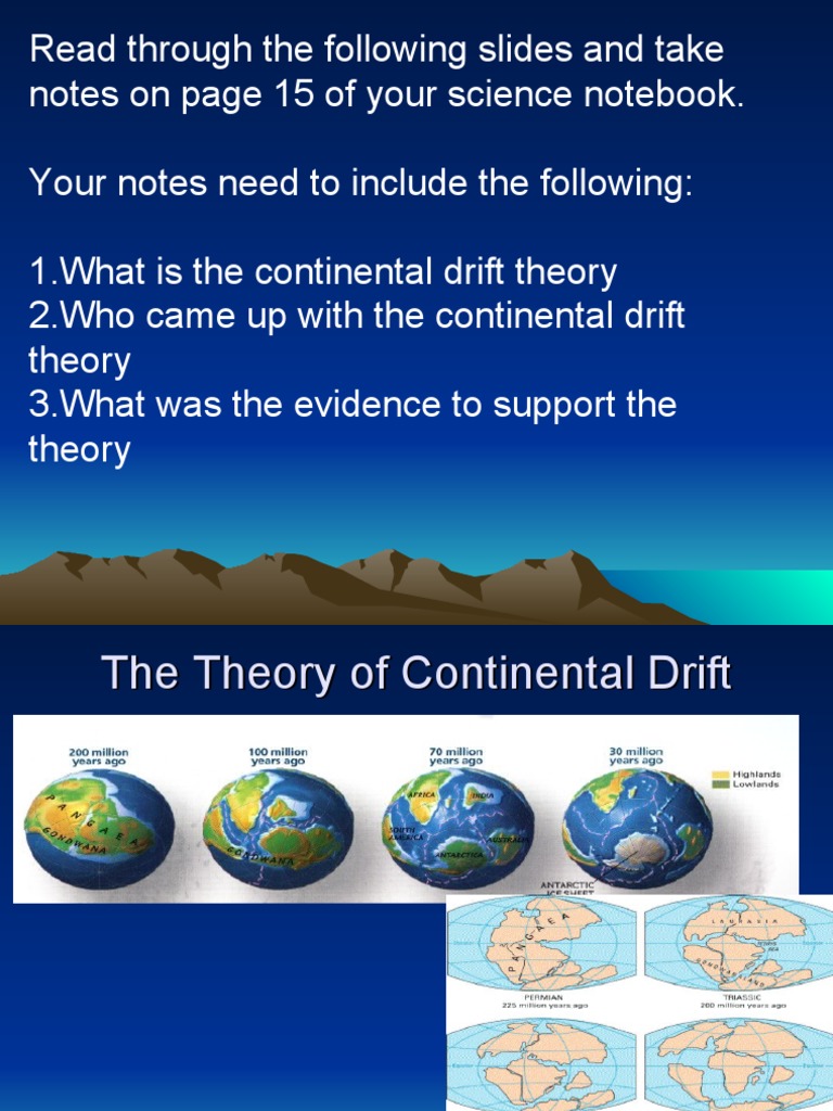 Continental Drift Theory Overview | PDF