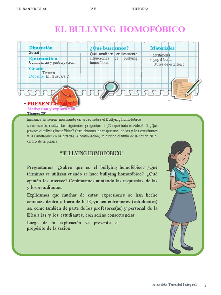 Tutoria Bullying Homofobico | PDF | Homofobia | Violencia