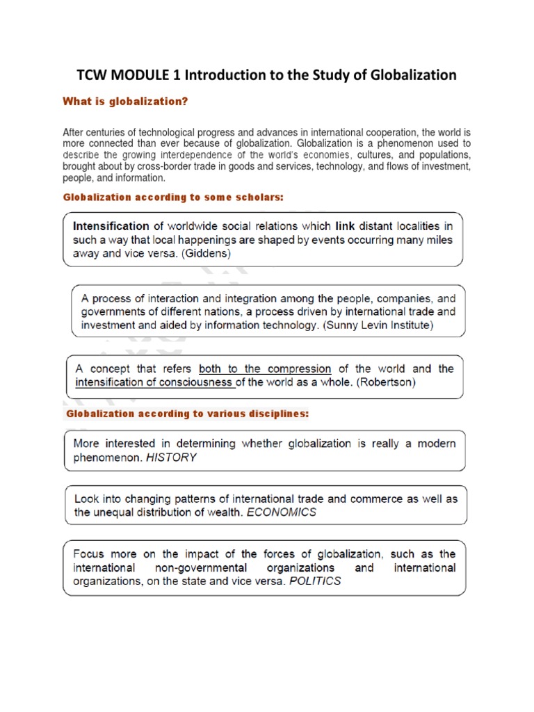 TCW Module 1 3 | PDF | Globalization | International Monetary Fund