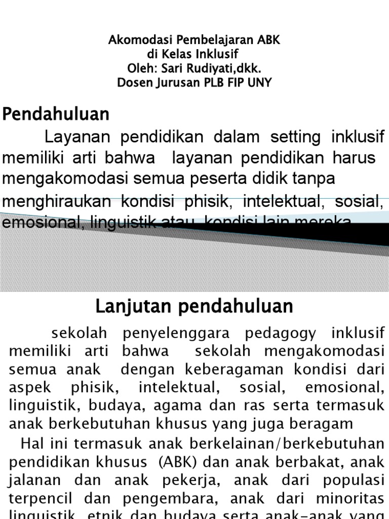 Akomodasi Pembelajaran ABK Di SPPI | PDF