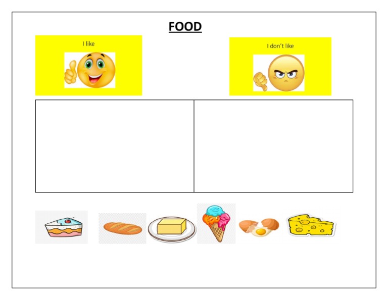 I Like ... Worksheet Food | PDF
