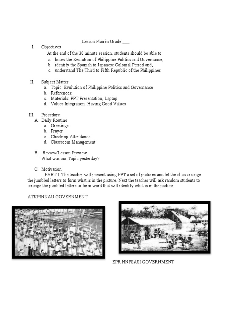 Lesson Plan | PDF | Government | Philippines