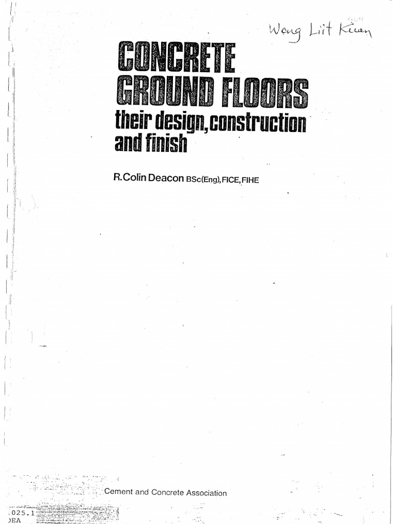 Concrete Ground Floors-Their Design Construction and Finishes | PDF