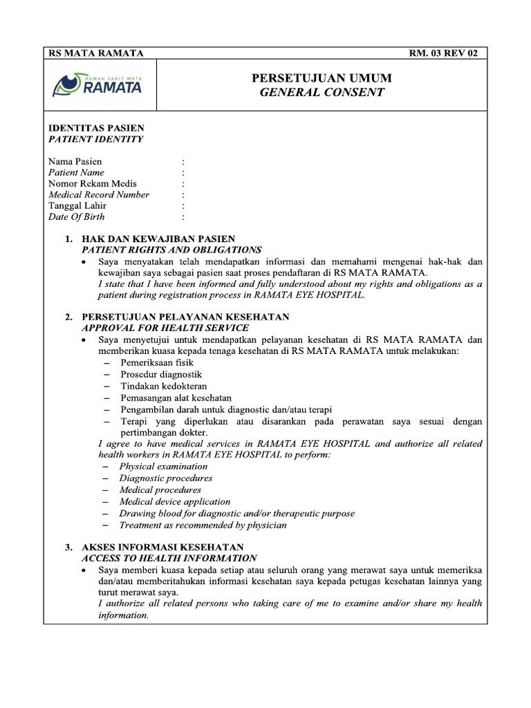 RM. 03 REV. 02 - General Consent Rawat Jalan 2022 | PDF