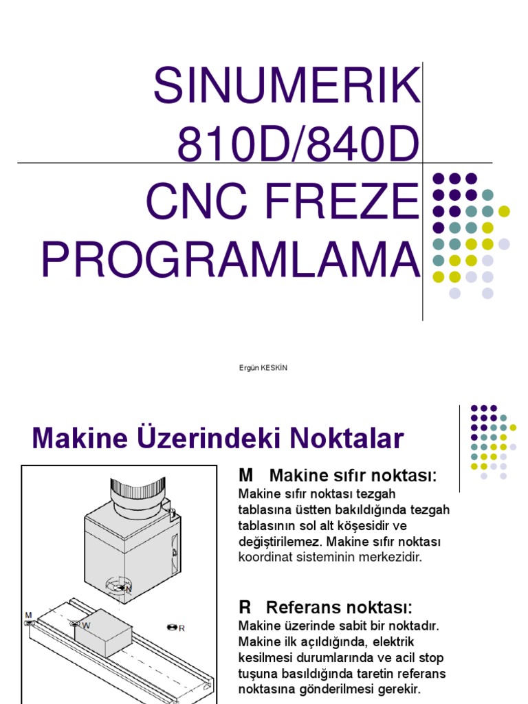 Sinumerik 810D/840D CNC Freze Programlama: Ergün KESKİN | PDF