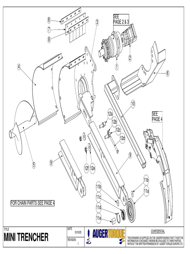 Augertorque Mini Trencher - Parts List COMPLETE | PDF | Screw | Equipment