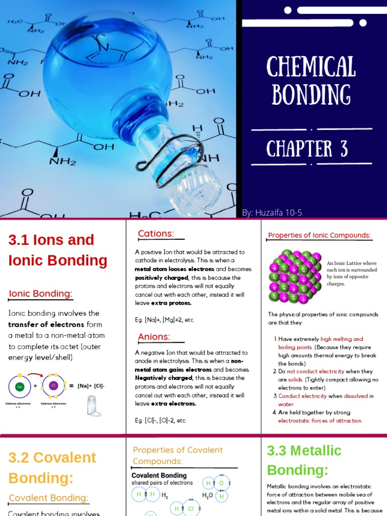 Chapter 3 Chemical Bonding | PDF | Ionic Bonding | Chemical Bond