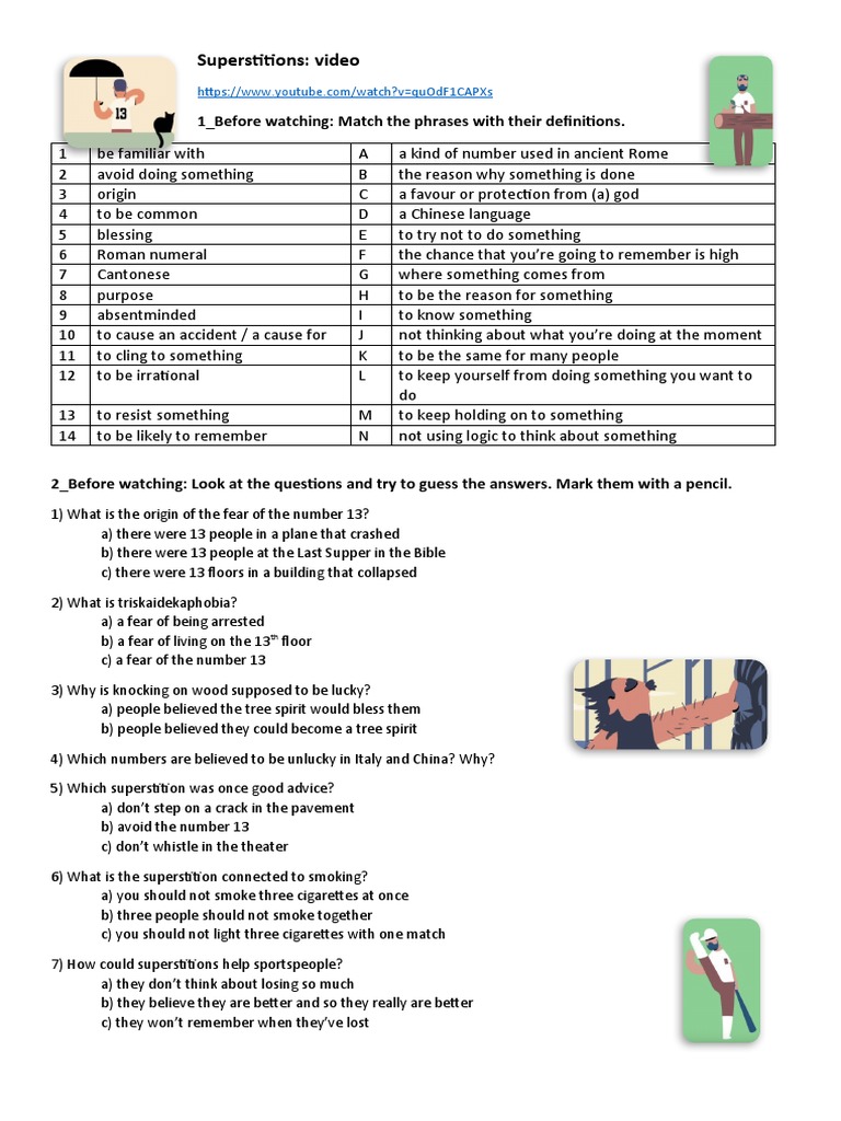 Superstitions Video and Tasksnew | PDF