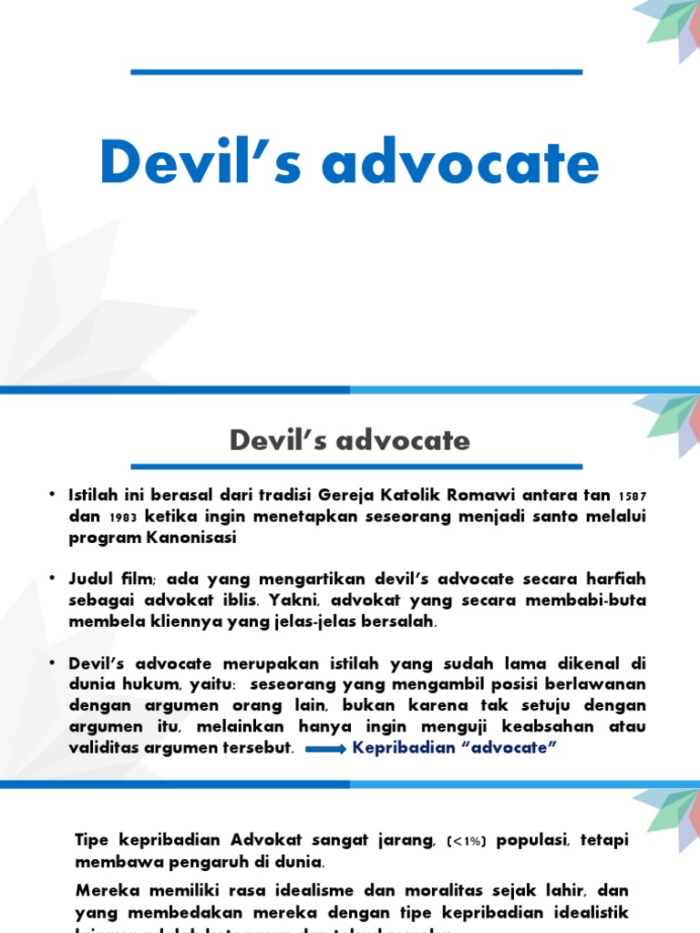 Ciri Khas Kepribadian Advokat | PDF