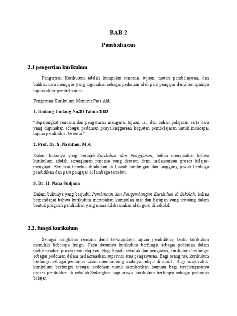 Bab 2 Makalah Kurikulum | PDF