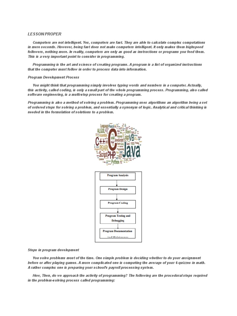 Lesson Proper | PDF | Programming | Computer Program