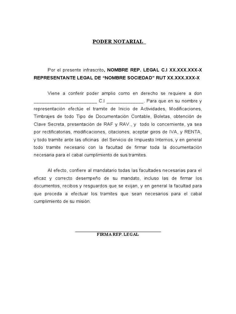 Formato Poder para Actuar Como Mandatario Empresa | PDF | Derecho
