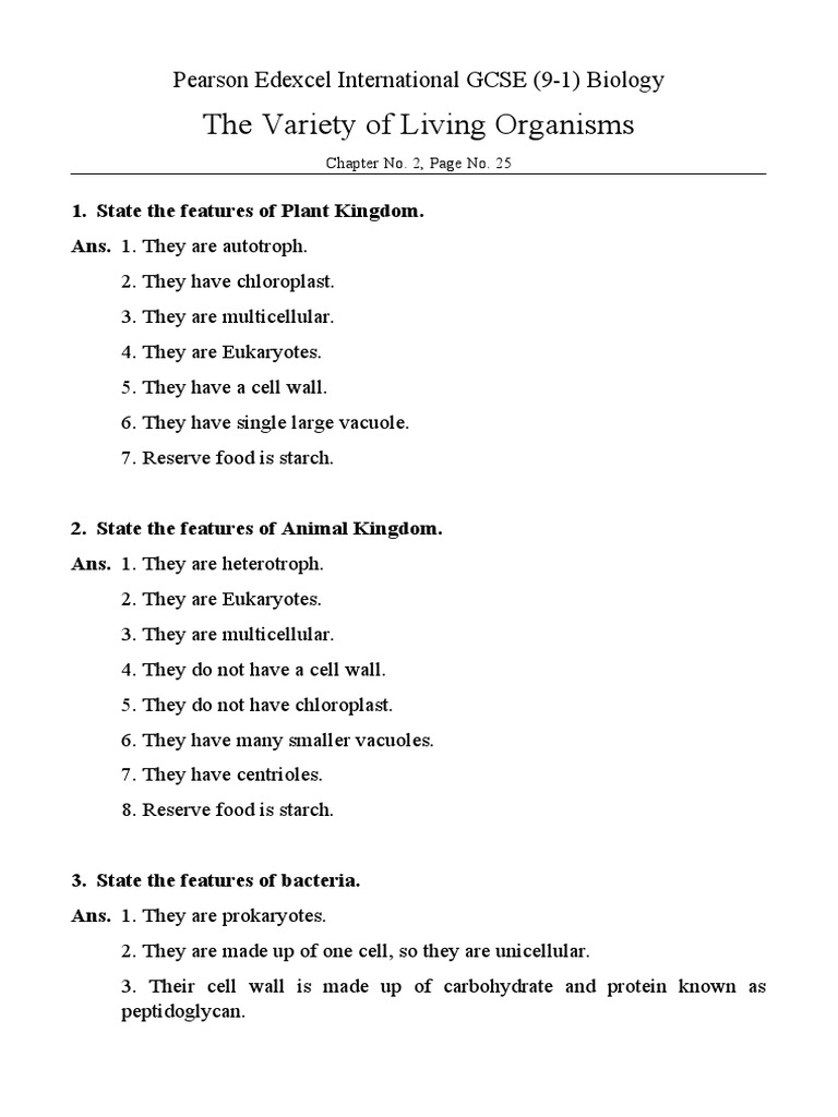 2 The Variety of Living Organisms | PDF