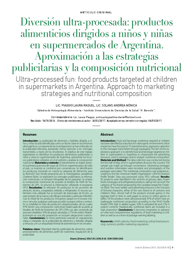 Ultraprocesados Scielo | PDF | Alimentos | Nutrición