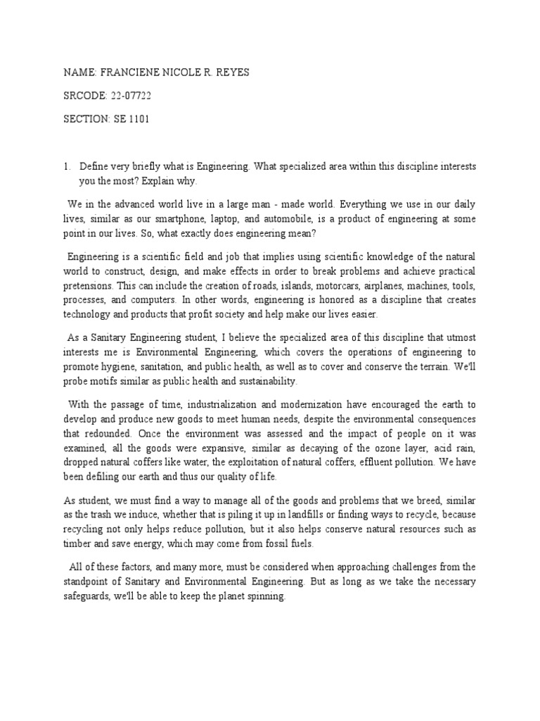 Homework in Engg | PDF | Engineering | Engineer