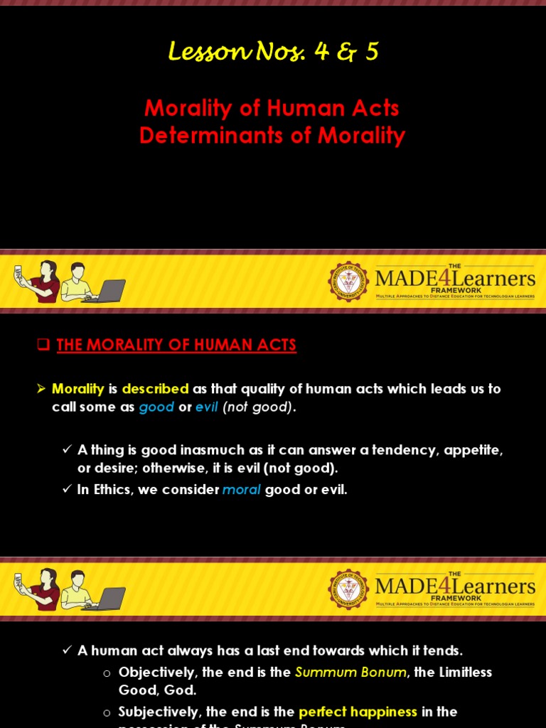 Determinants of Morality in Human Acts | PDF | Morality | Good And Evil