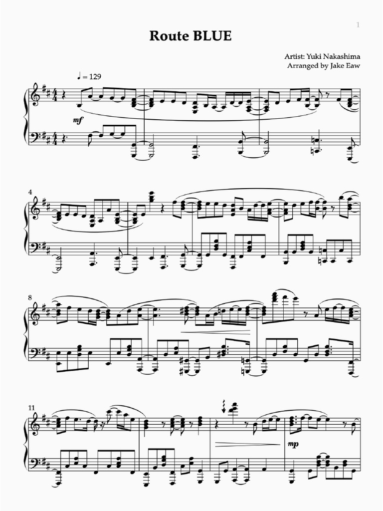 Route BLUE Sheet Music | PDF