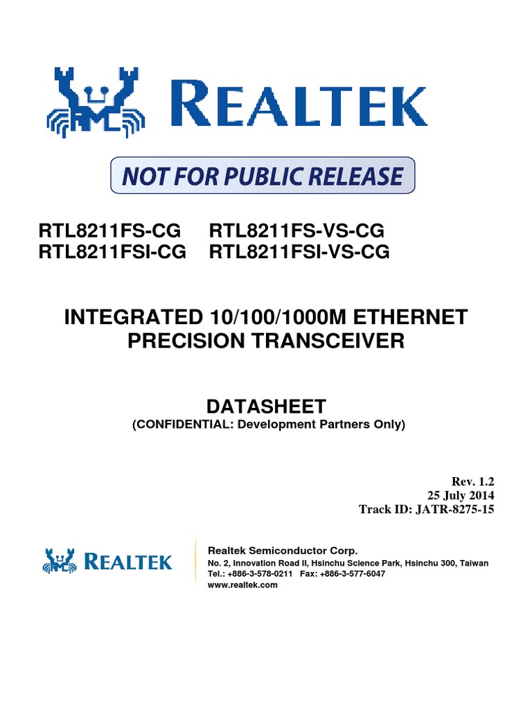 Rtl8211fsi Vs CG | PDF | Physical Layer Protocols | Data Transmission