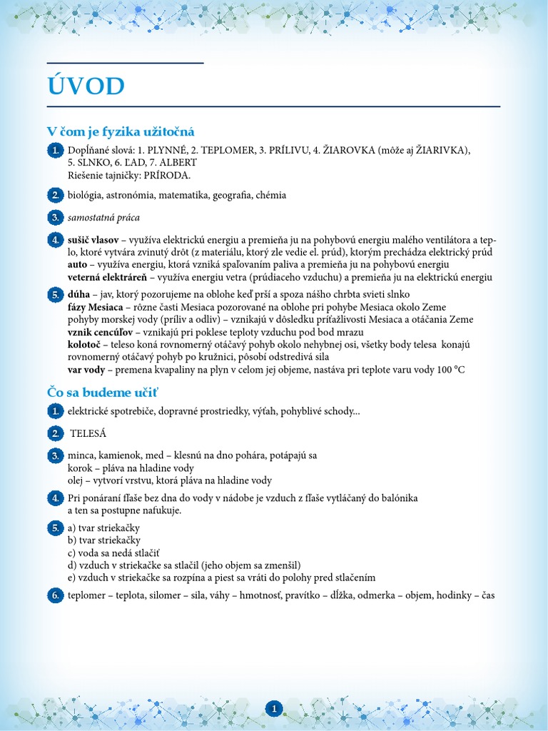 RIEŠENIA - Nová Hravá Fyzika 6 | PDF