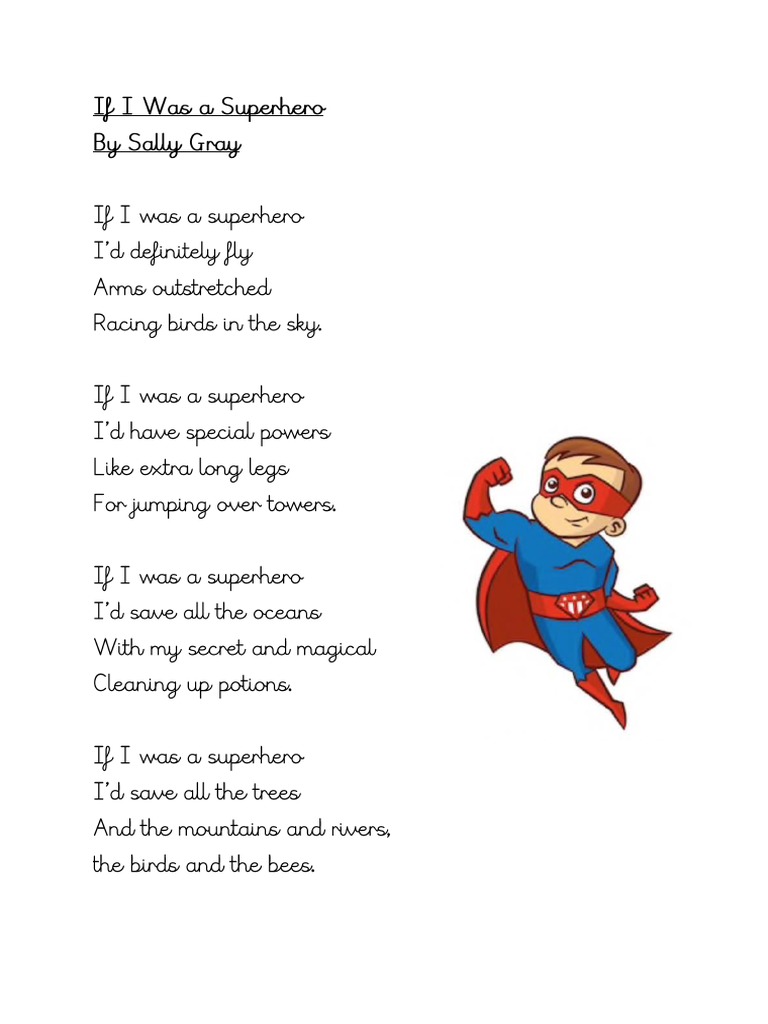 If I Was A Superhero Poem | PDF