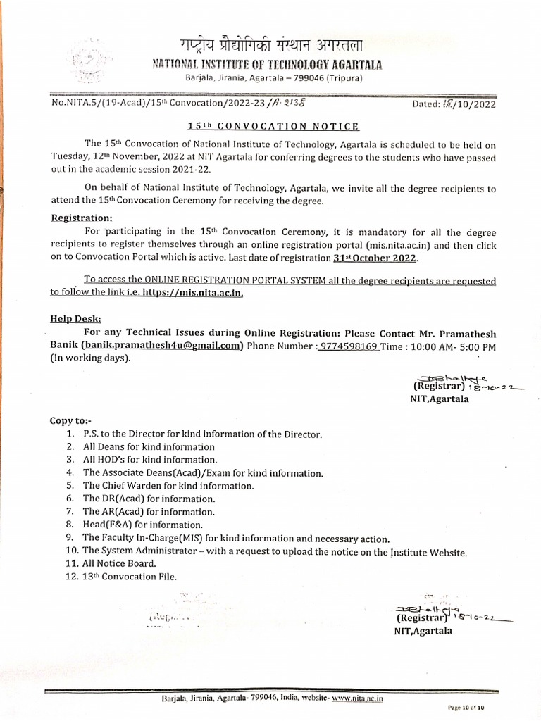 Nita 15TH Convocation-12-11-2022 | PDF