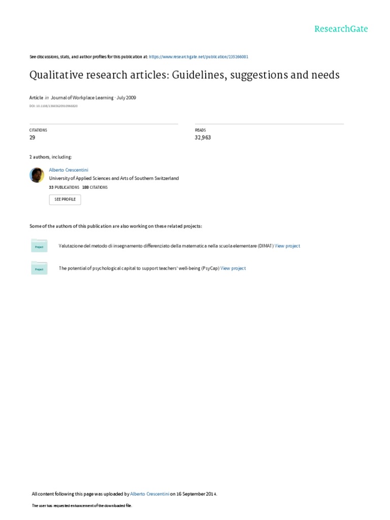Qualitative Research Articles Guidelines Suggestio | PDF | Qualitative ...