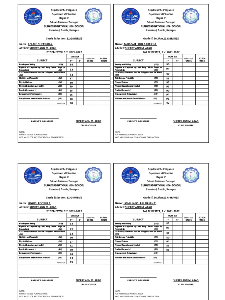 11 G Humss Temporary Card | PDF | Social Sciences | Science