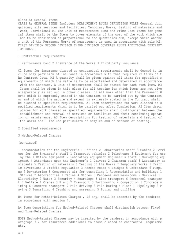 CESMM3 Classes | PDF | Technology & Engineering