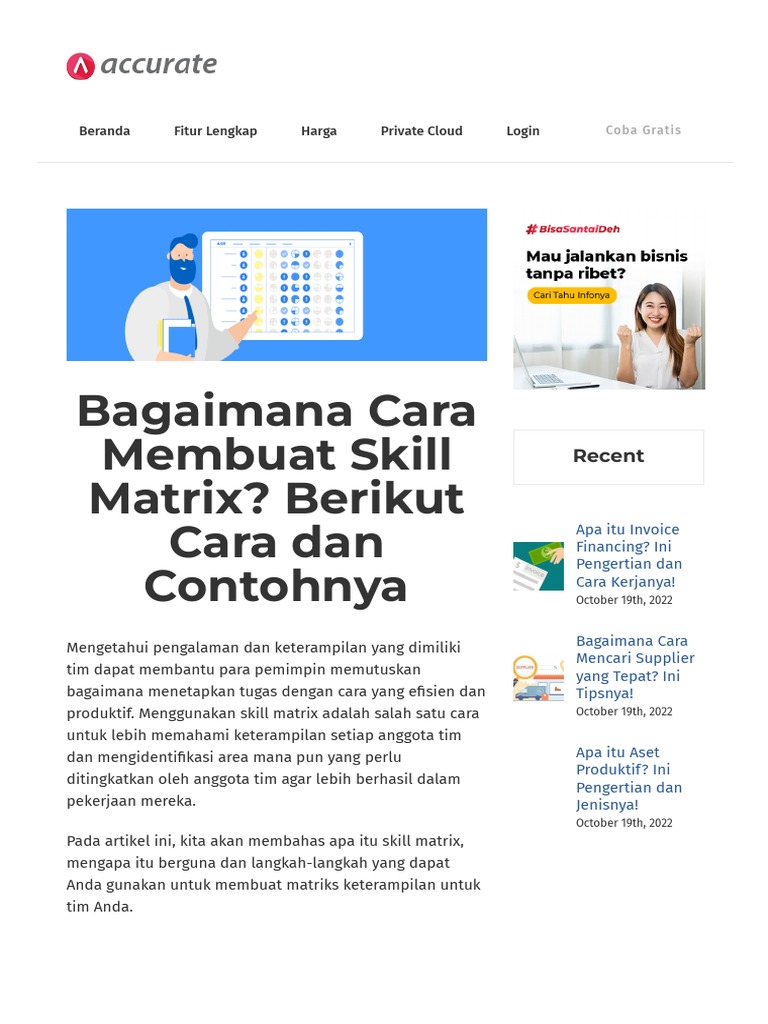 Bagaimana Cara Membuat Skill Matrix - Berikut Cara Dan Contohnya | PDF