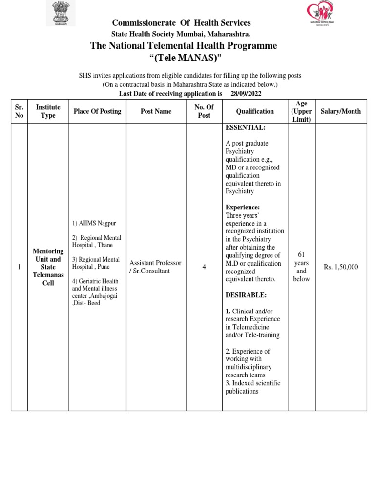 Maharashtra NHM Recruitment 2022 | PDF | Nursing | Doctor Of Medicine