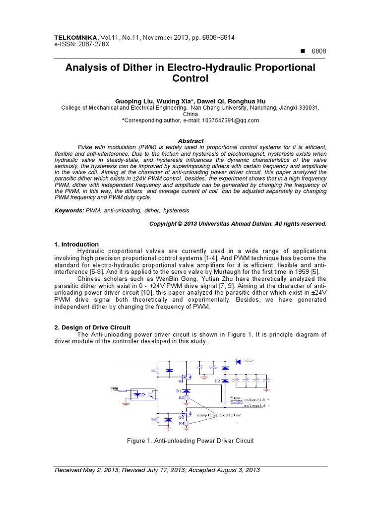 Analysis of Dither in PWM Control On Electro-Hydra | PDF | Inductor ...