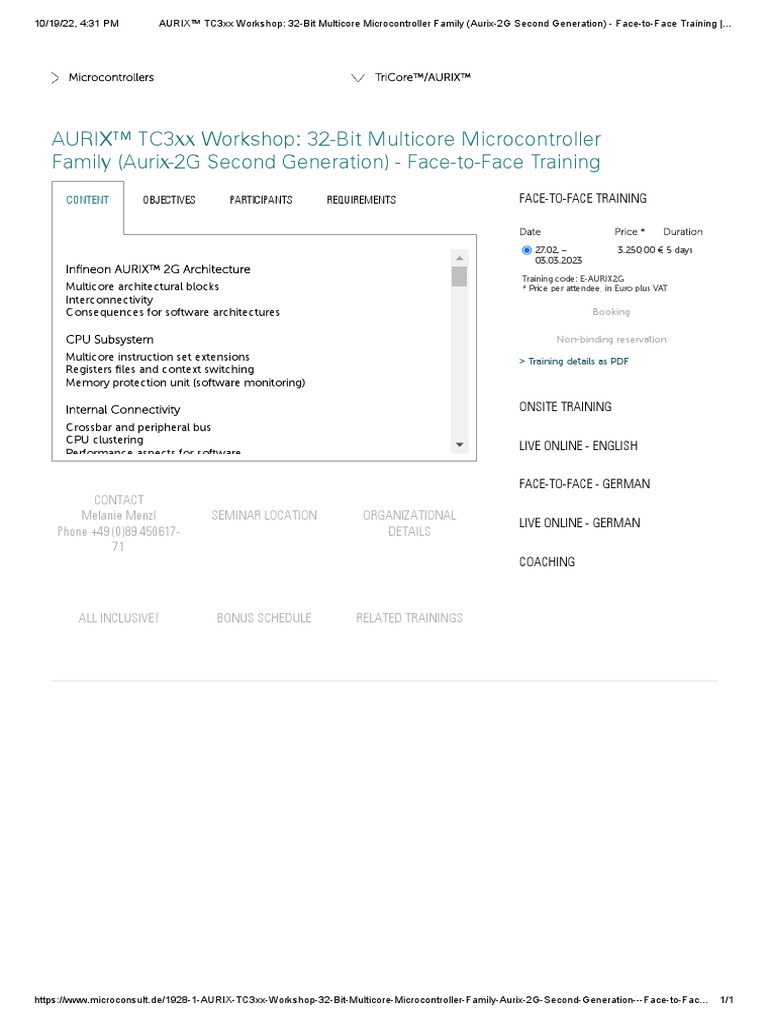 AURIX™ TC3xx Workshop - 32-Bit Multicore Microcontroller Family (Aurix-2G Second Generation ...