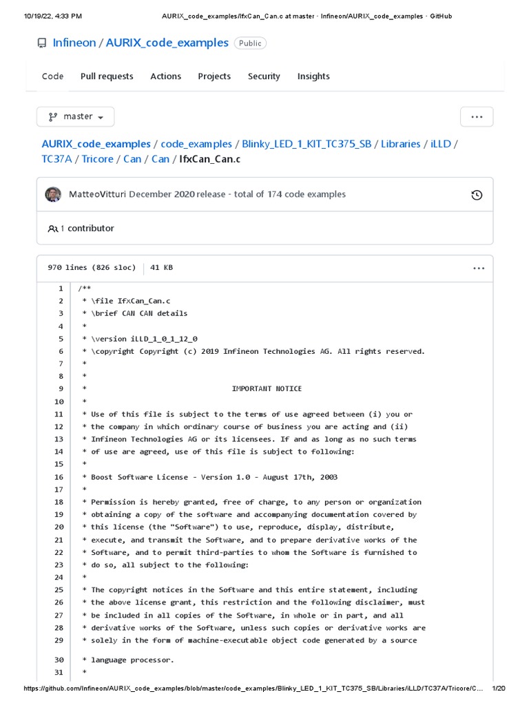 AURIX - Code - Examples - IfxCan - Can.c at Master Infineon - AURIX - Code - Examples GitHub ...