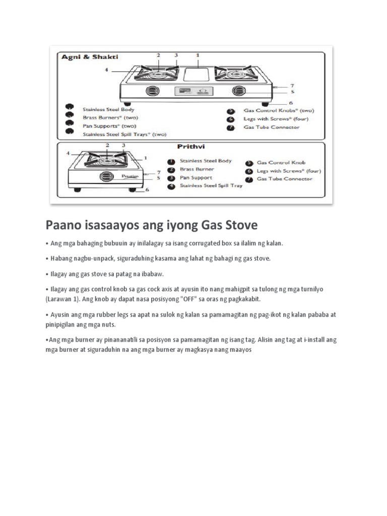 Gas Stove Manuwal | PDF